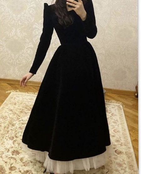 Платье чёрный бархат
