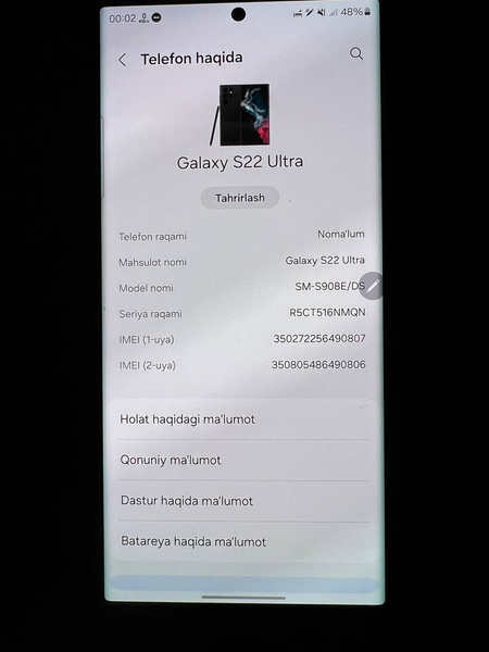Samsung s22 ultra 256 12