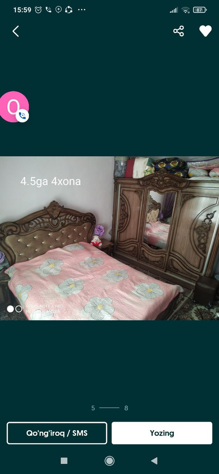 Uy toliladi 2etashkali remonti ortacha