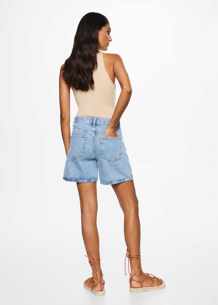 MANGO. Straight denim shorts