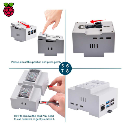 Корпус с двойным кулером для Raspberry Pi 5 - Din Rail Version