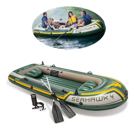 Надувная лодка SEAHAШK 4 INTEX 3.51×1.45×48см достафка бесплатная