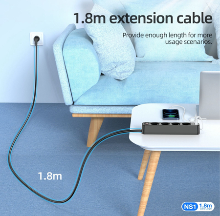 Сетевой фильтр hoco NS1 4 EU розетки 4000W