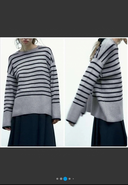 ZARA Полосатый вязанная свитер.
