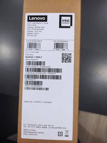 Lenovo IdeaPad 1 15igl7 N4020