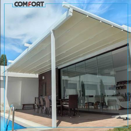 Pergola. Tent. Kafe restoran. uylar uchun soyabon.