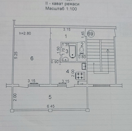 Продаётся 1ком квартира на массиве Феруза Улучшенная планировка