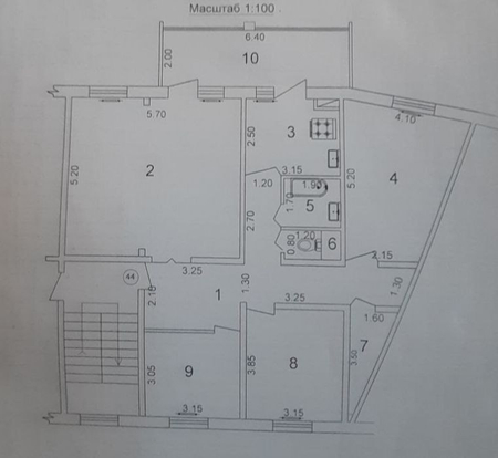5 ком. 3 этаж. 112м2.