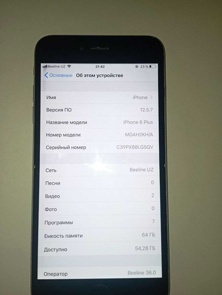 iphone 6plus Emkost:100% Region:LLa Dostavka bor Kelishamiz