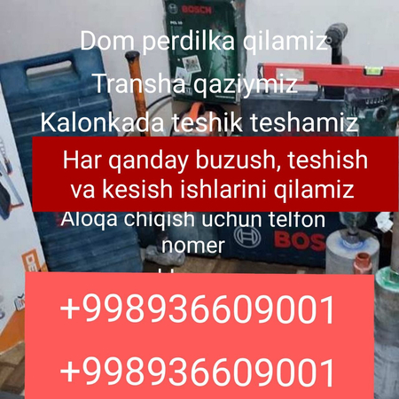Bosh va Almazni va kalonkada teshik tashish xizmatlari