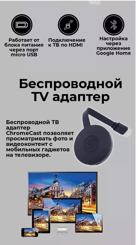 Chromecast приставка для телевизора