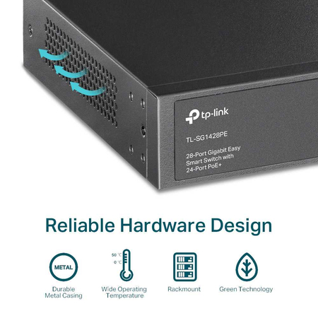 16‑портовый Easy Smart гигабитный PoE+ коммутатор TP-Link TL-SG1218MPE