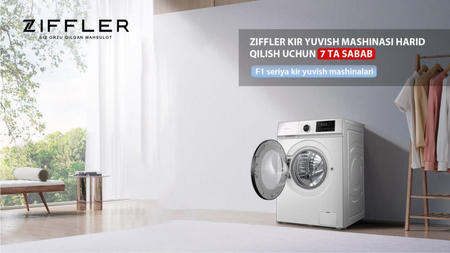 Стиральная машина ZIFFLER с паром. Доставка бесплатная. Опт.ррзн.