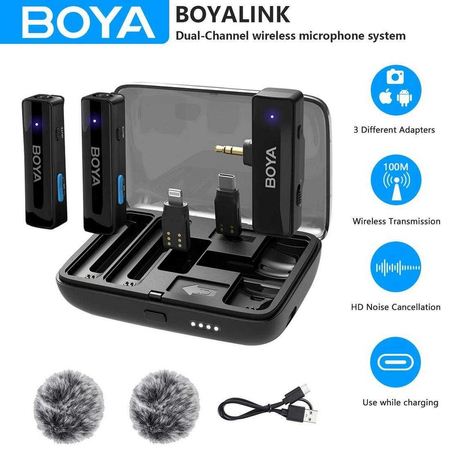 BOYALINK — это беспроводная микрофонная система с двумя каналами 2.4G.