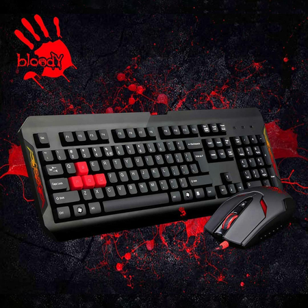 (2в1) Игровая клавиатура и мышка/мышь Bloody Q1100 (8кнопок,мультим)