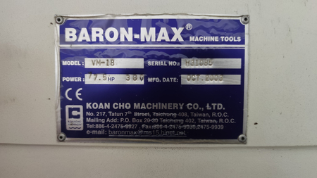 Обрабатывающий центр MITSUBISHI BARON MAX VM- 18