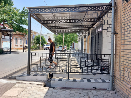 Darvoza reshotka naves  ворота решётка навес
