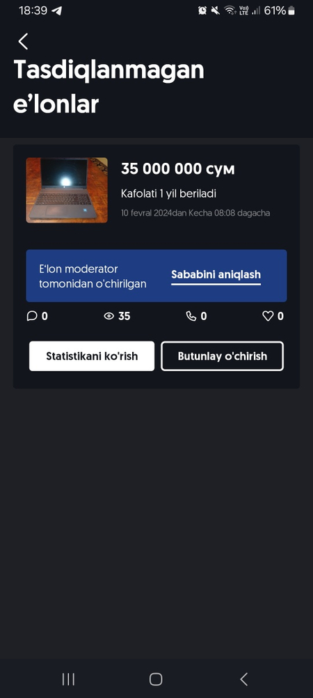 Ishlatilgan vaqti 1 yarim yil