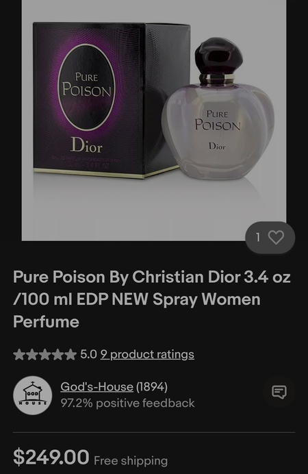 Продаю духи Pure Poison  by Christian Dior 3.4 oz/ 100ml