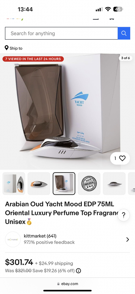 Yacht Mood Arabian Oud. Original 100%