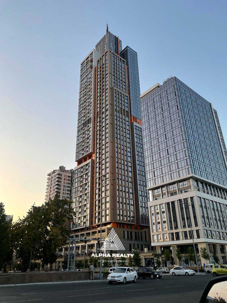 Nest One вид на парк и Hilton, 40м2 коробка 1 комнатная