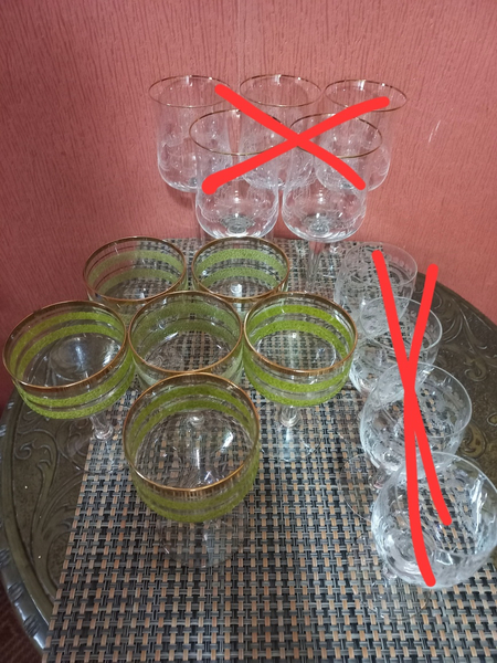 СССР бокалы,винтаж,цветное стекло, 2шт.