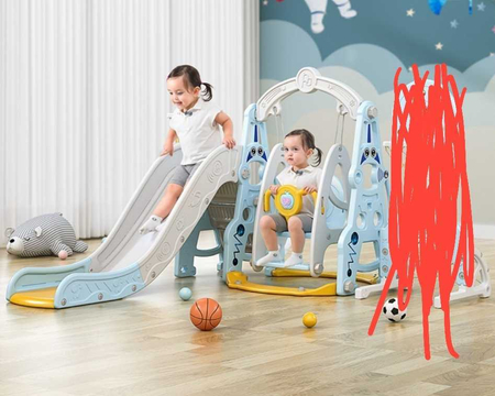детский горка и качели, детский отдельно стоящий игровой комплекс