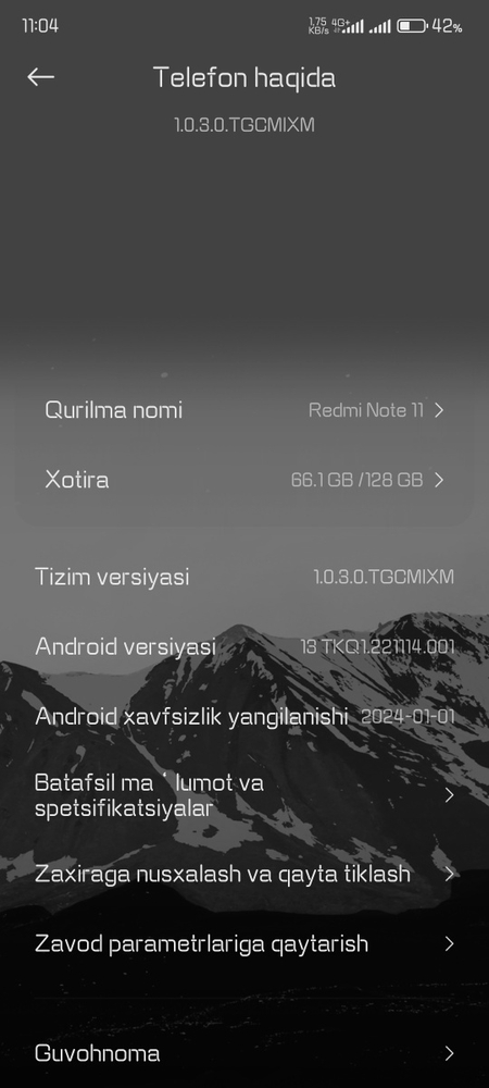 Redmi note11 6/128 xolati ideal