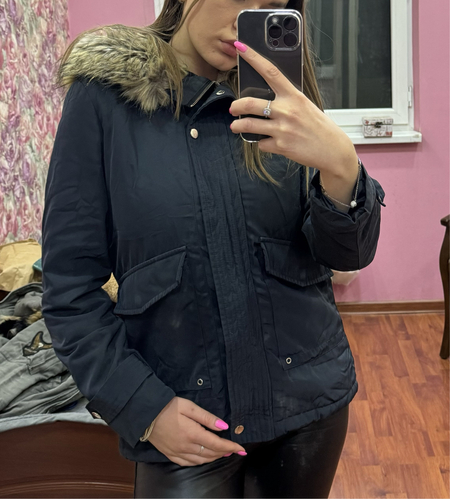 Парка женская синяя
