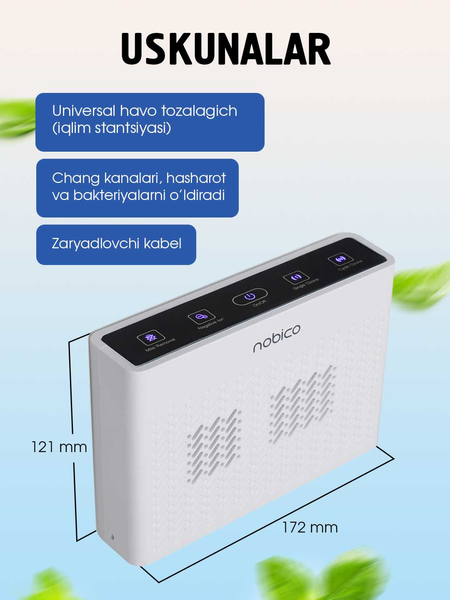 Havo tozalagich Nobico, ozonator, ionizator funksiyasiga ega iqlim
