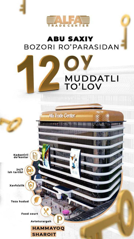 “Abu Saxiy” ro'parasidan Kadastrli do'kon sotib oling