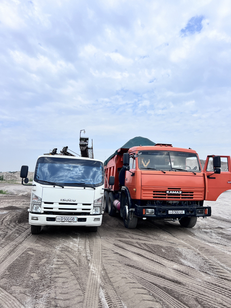 Kamaz va Isuzuda Qum Sheben Klines Kampot Turpo katlavan  xizmati