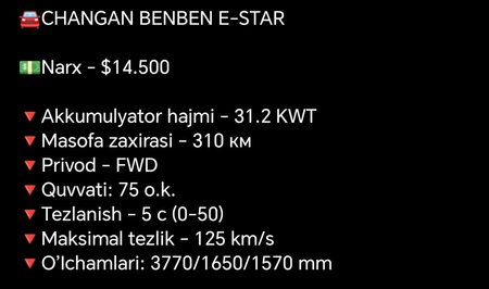 Avtomobil changan ben ben