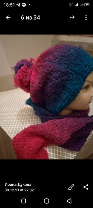 Шапки стильные вязаные ручной работы из шерсти