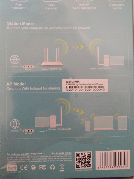 Wifi adapter LB link kafolatlik model: Archer BL-WDN650A Dual band 2.4