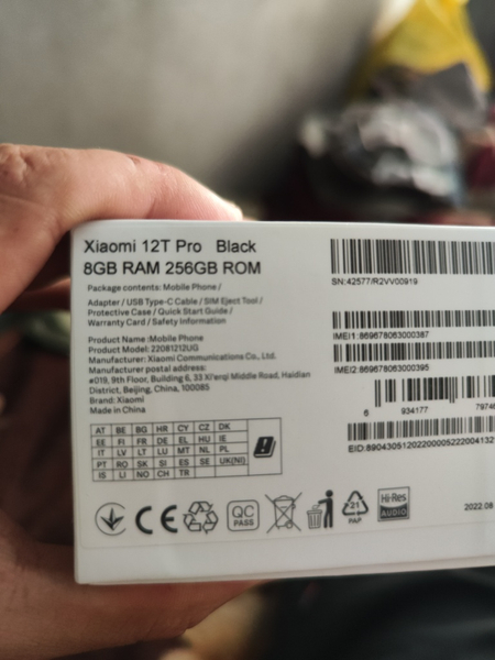 Xiaomi 12 T Pro 8+5 / 256 gb