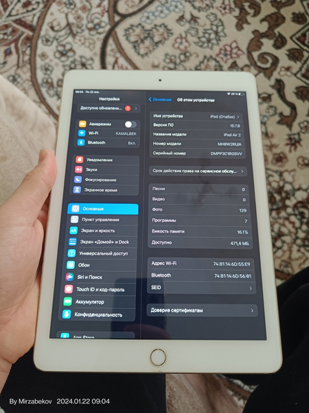 iPad air 2 wifi 16gb