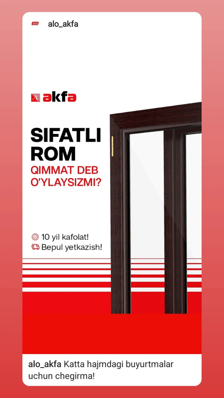 Akfa eshik va romlar