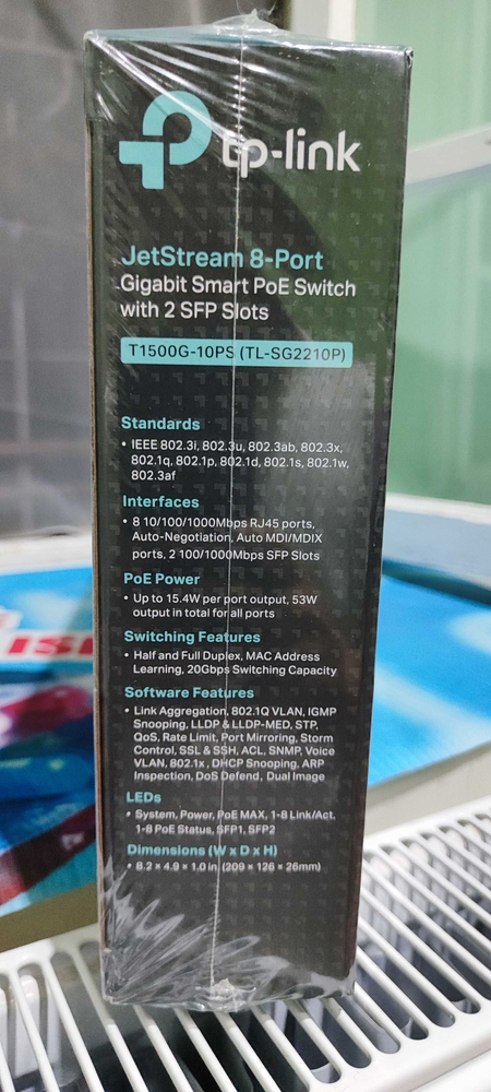 T1500G-10PS (TL-SG2210P) L2 JetStream 8‑RJ45 PoE с 2 SFP‑слотами