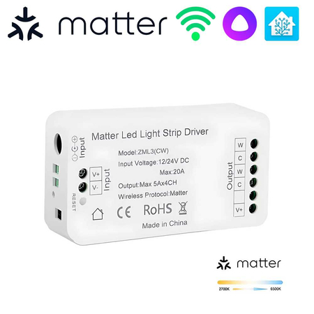 Контроллер светодиодной ленты RGB+CW с поддержкой Matter