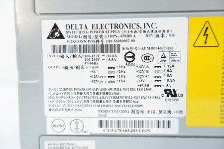 Блок питания Delta Electronics TDPS-650BB A