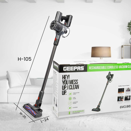 Беспроводной вертикальный ручной пылесос Geepas  GVC19030