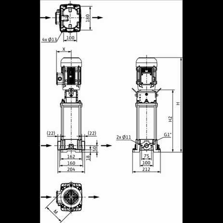 Многоступенчатый насос WILO HELIX FIRST V 206-5/16/E/S/400-50