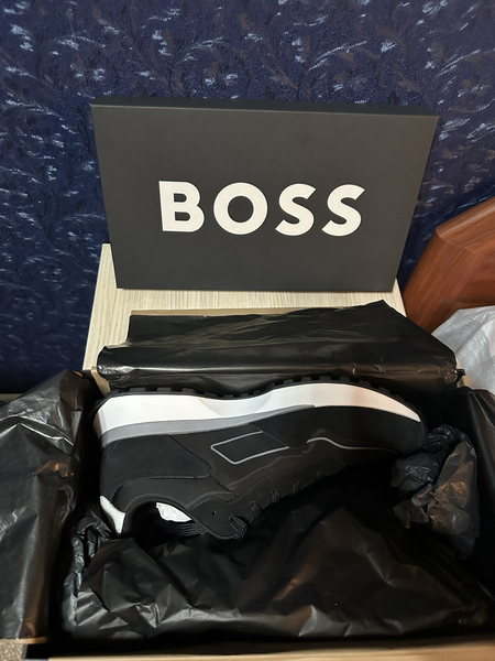 Кроссовки BOSS suede and nylon