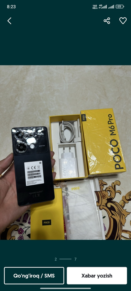 poco m6 pro 8/256. yangi hamma narsasi bor 1 oy boʻmadi pul kk