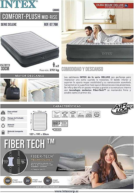 Надувная кровать средней высоты Intex 67768