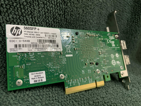 Адаптер HP Ethernet 10Gb 2-port 560SFP+ Adapter+ 2шт SFP+ 10gb 850nm