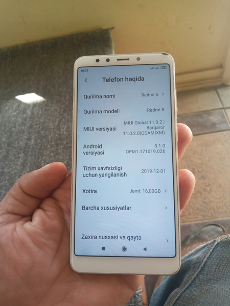 Surochni Red Mi 5 telfon sotiladi