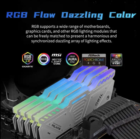 Память GelL 32 ГБ DDR5 RGB Оперативка RAM 32 Gb 7200 MHZ