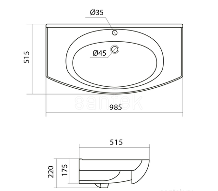 Раковина Santek Энигма 100 1WH207777